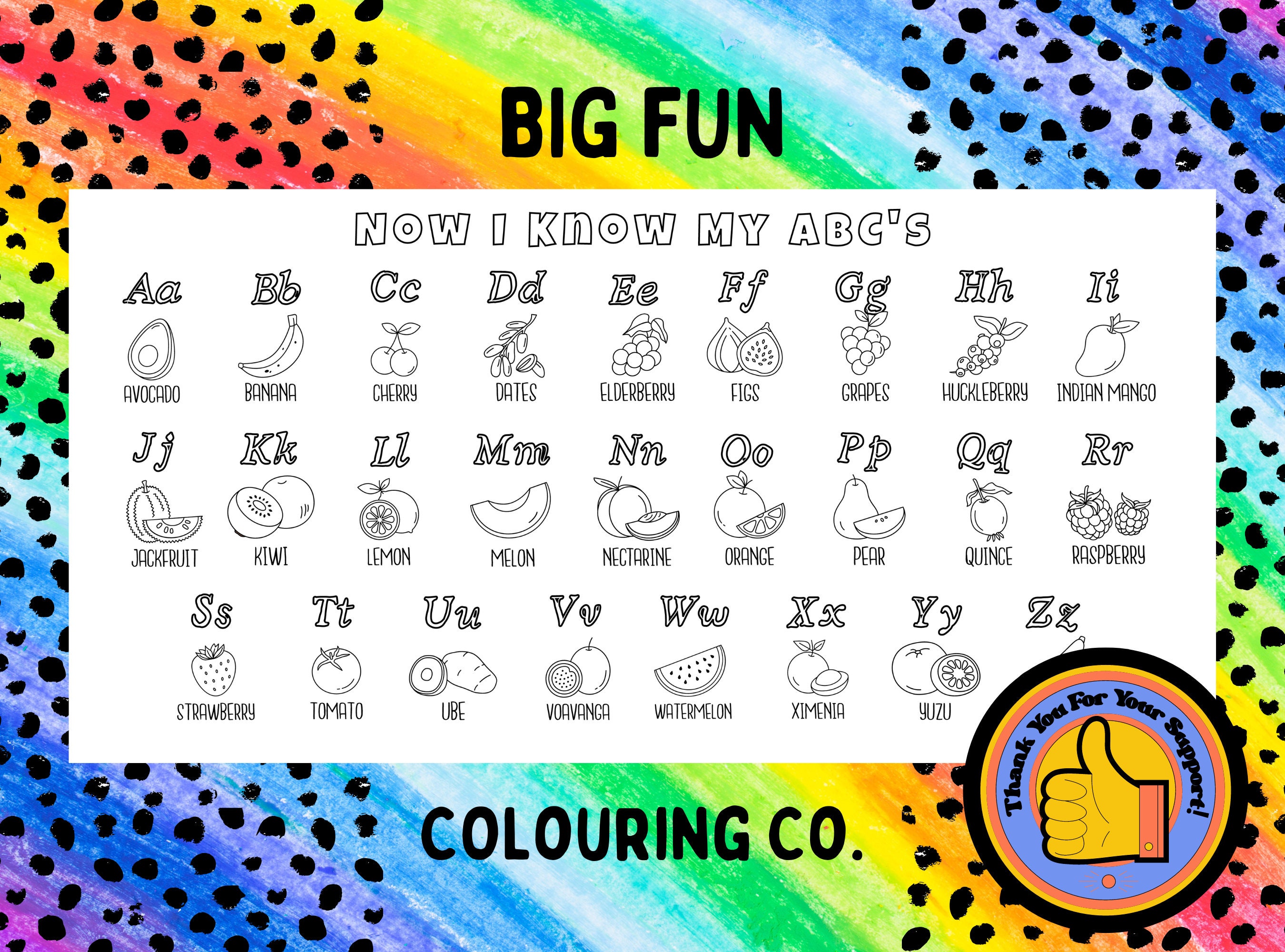 Now I Know My Abc's Colouring Poster (48"x24") - Etsy