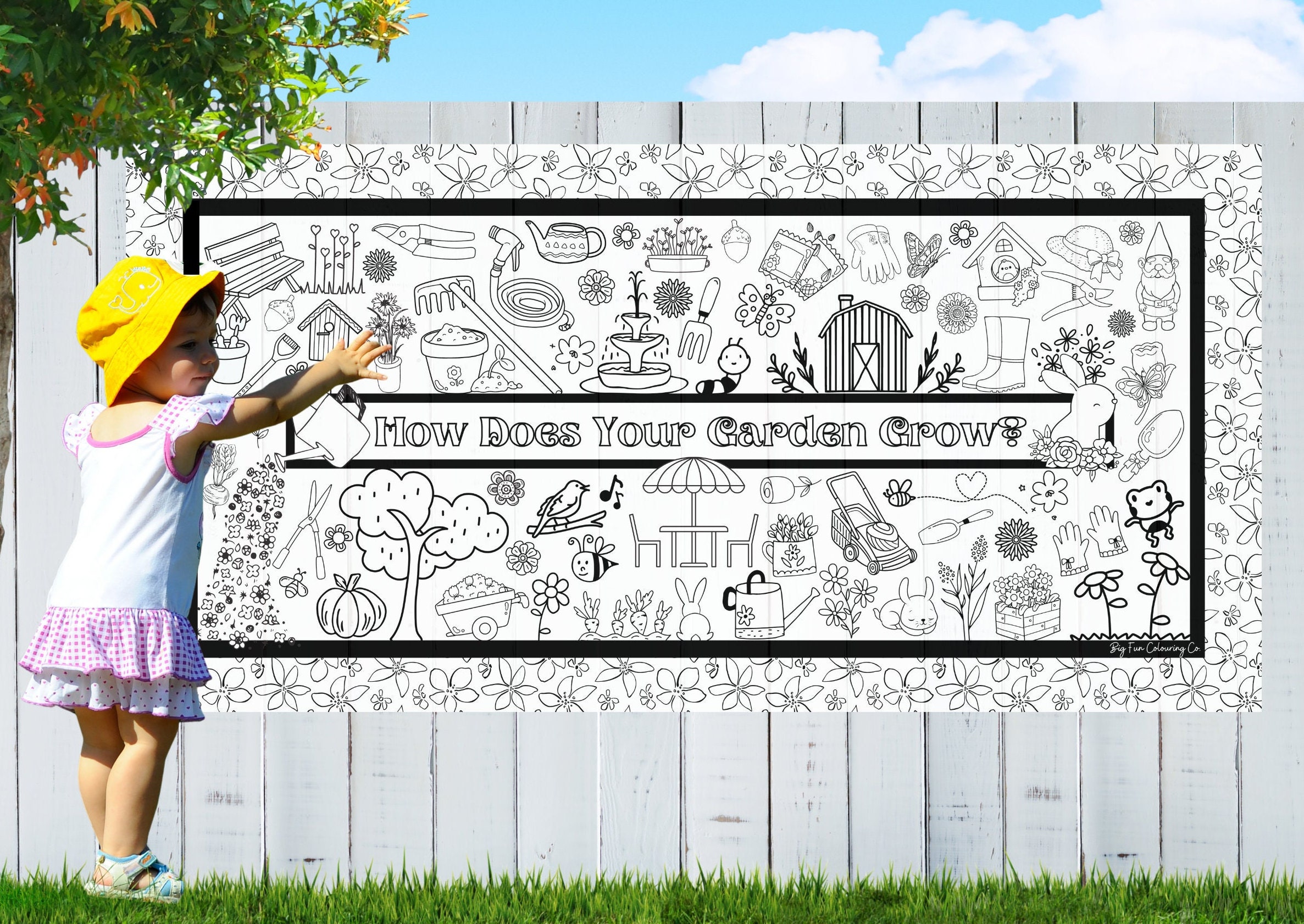How Does Your Garden Grow Colouring Poster (48"x24") - Etsy