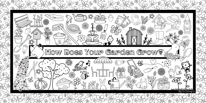 How Does Your Garden Grow Colouring Poster (48"x24") - Etsy