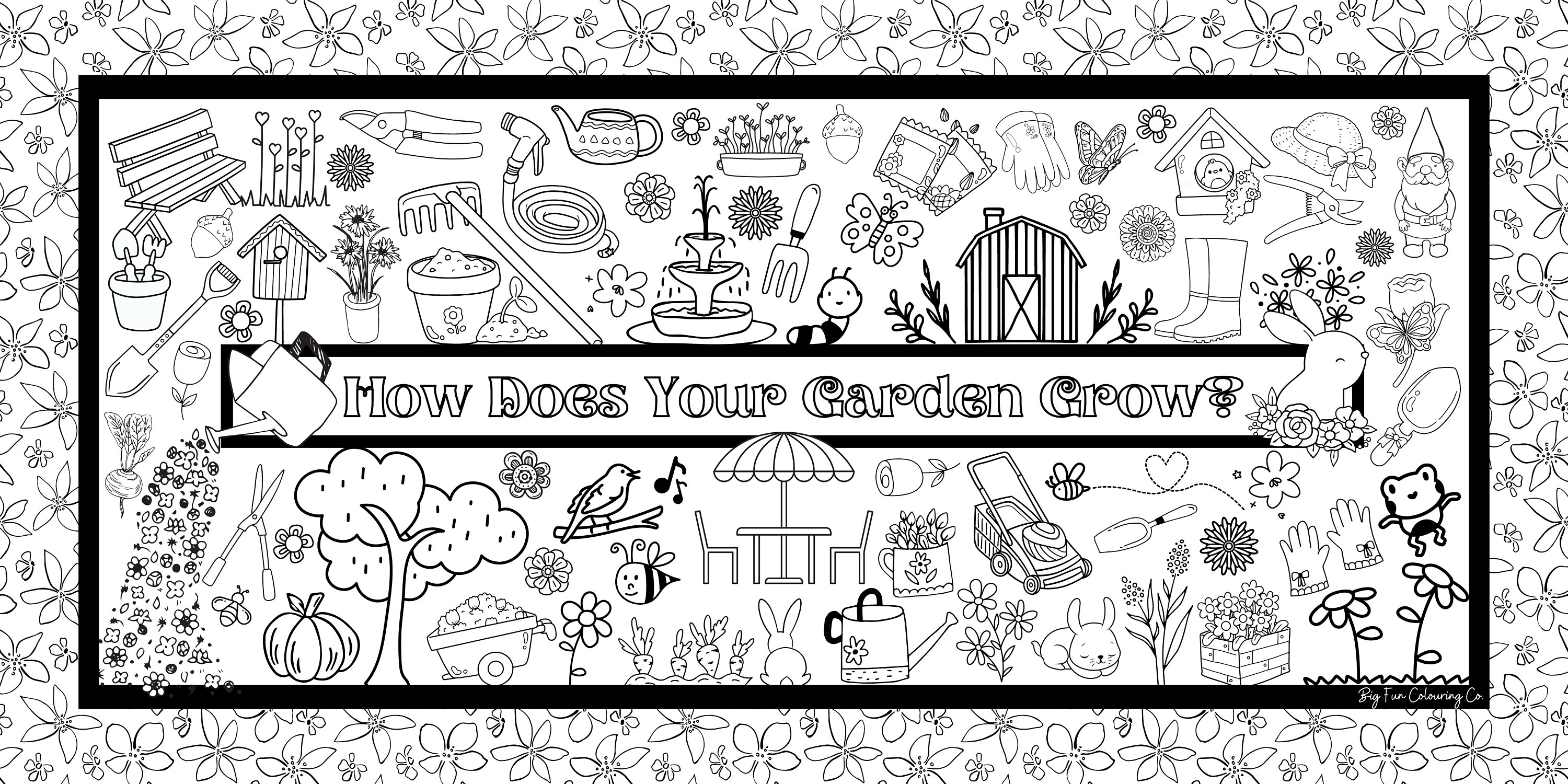 How Does Your Garden Grow Colouring Poster (48"x24") - Etsy