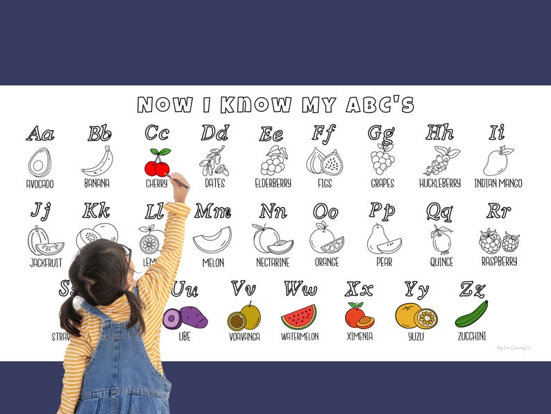 Now I Know My Abc's Colouring Poster (48"x24") - Etsy