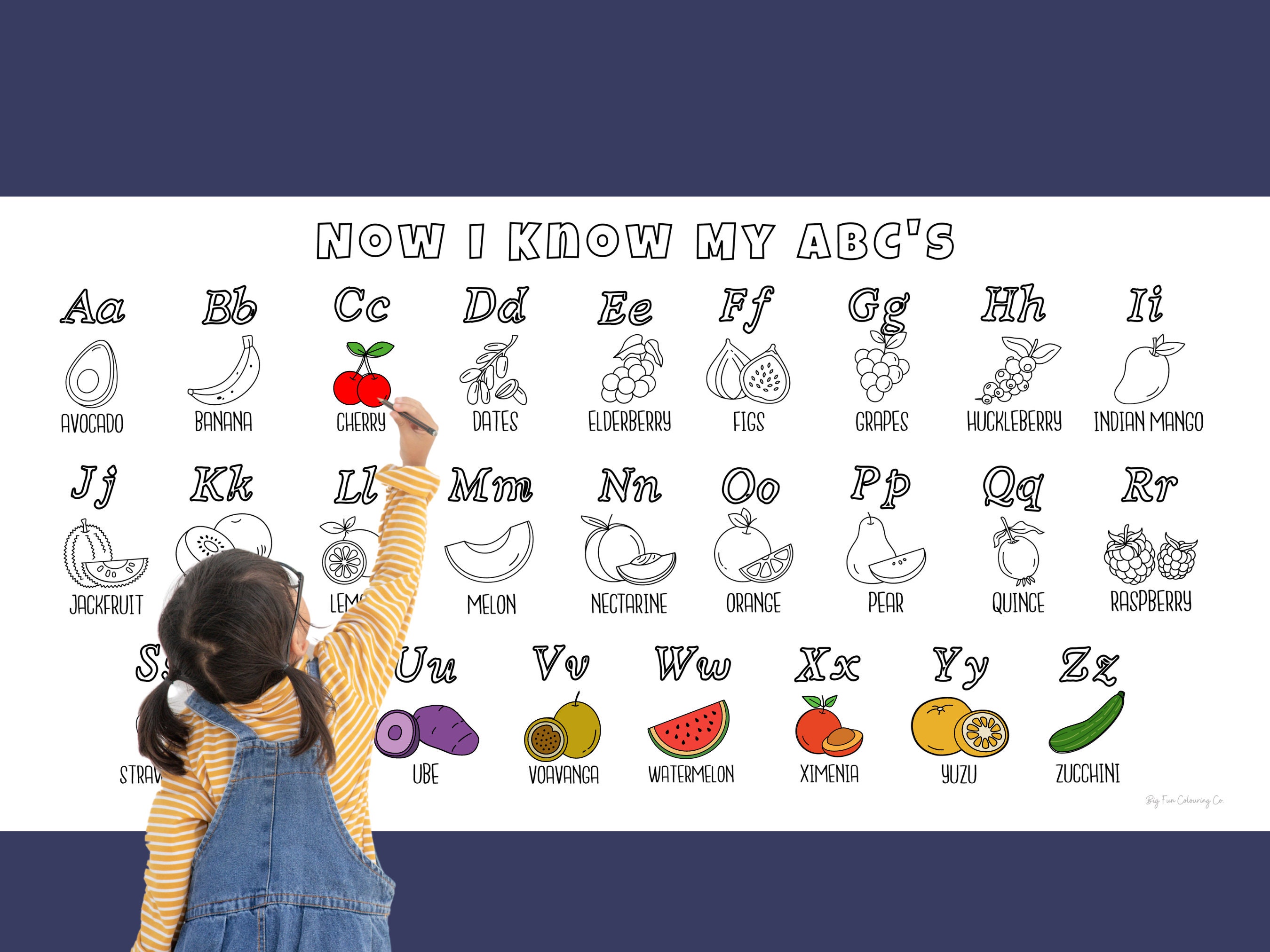 Now I Know My Abc's Colouring Poster (48"x24") - Etsy