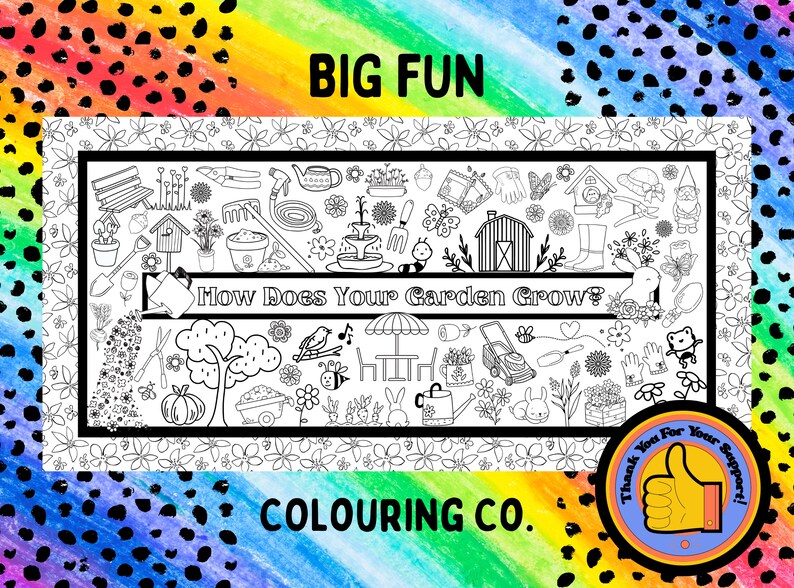 How Does Your Garden Grow Colouring Poster (48"x24") - Etsy