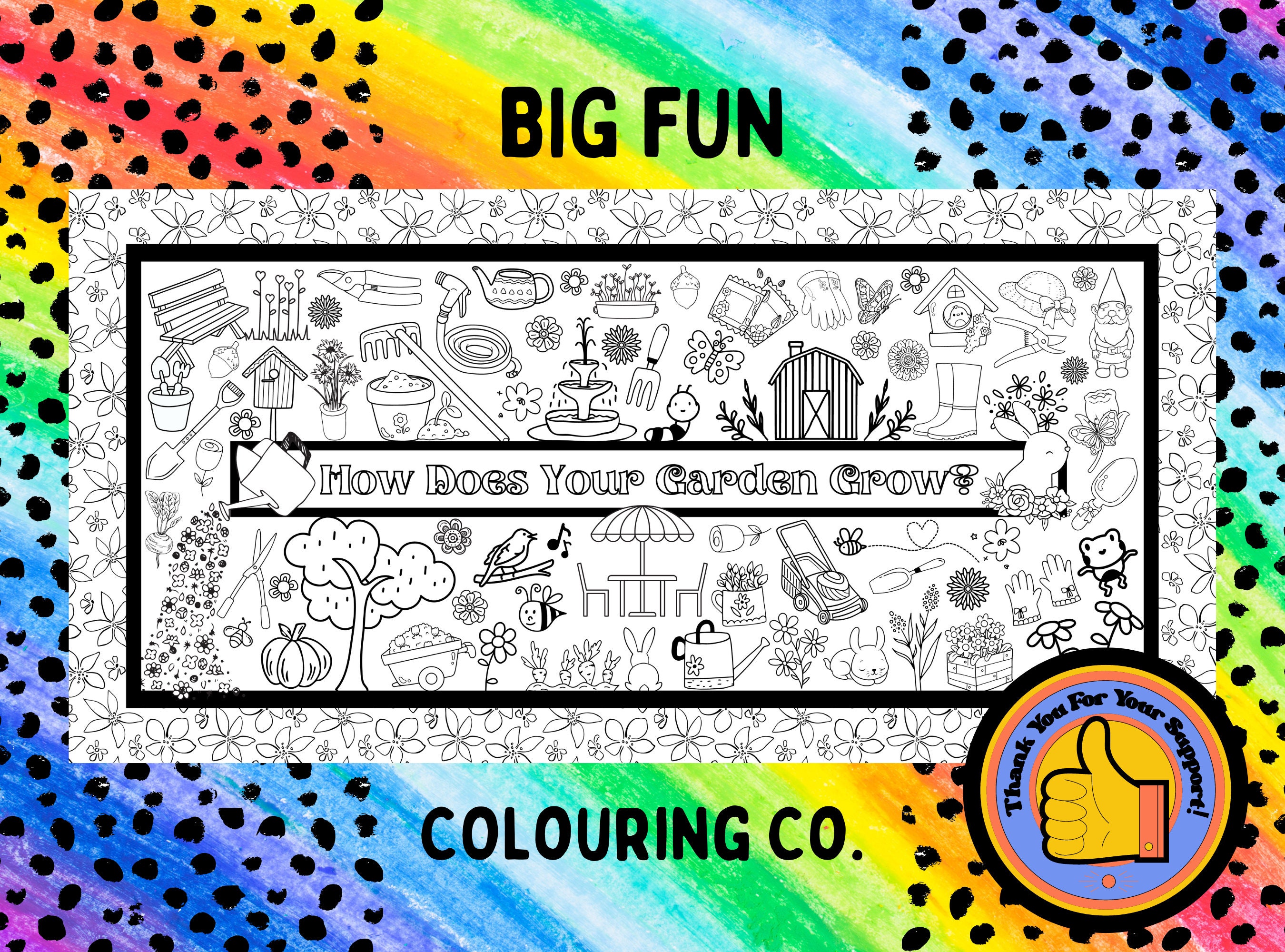How Does Your Garden Grow Colouring Poster (48"x24") - Etsy