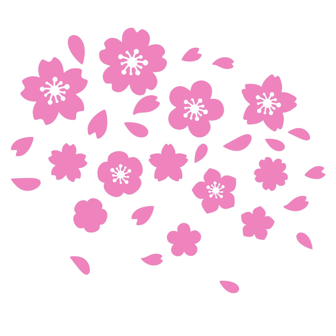 Variety Cherry Blossoms Decal Sakura Cherry Blossom Sticker Holographic Vinyl Decal Car Window ...