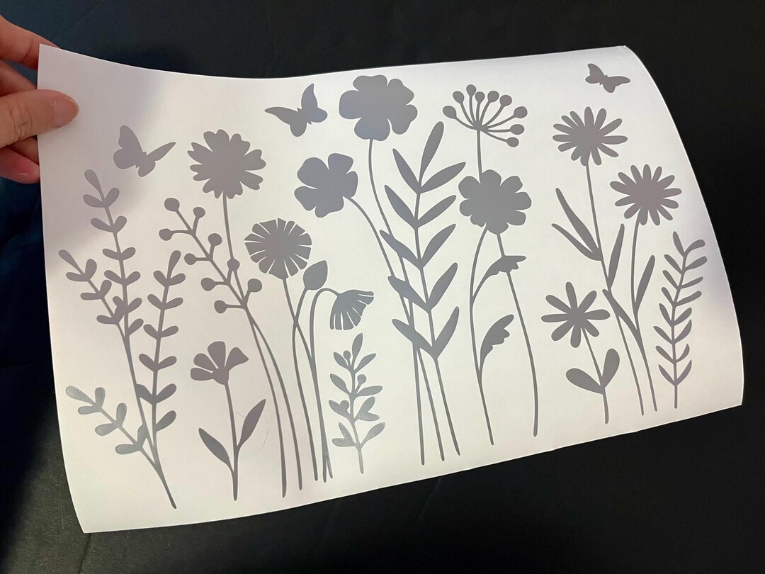 Wild Flower Vinyl Decal Car Window Laptop Tumbler Decal - Etsy