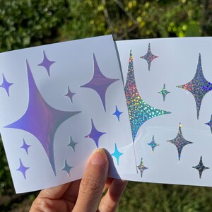 Sparkle Star Vinyl Decal: Holographic Glitter, Weatherproof Sticker - Etsy
