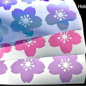 More Sakura Vinyl Decal: Holographic Cherry Blossom Sticker - Etsy