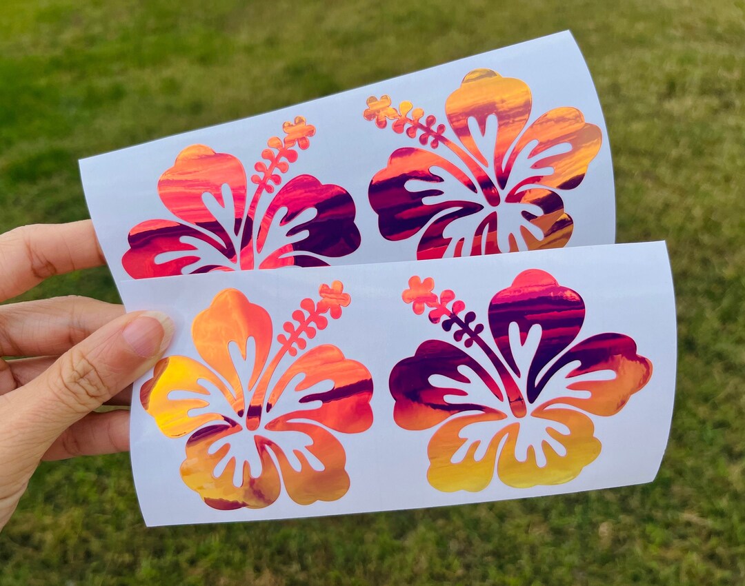 Hibiscus Decal Flower Vinyl Decal Permanent Weatherproof - Etsy