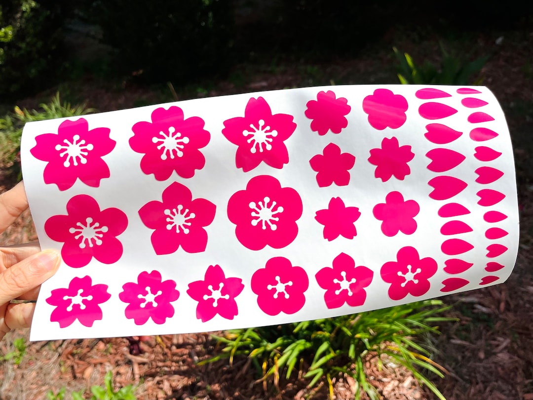 Variety Cherry Blossoms Decal Sakura Cherry Blossom Sticker Holographic ...