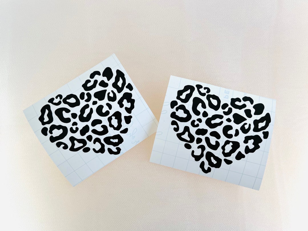 Cheetah Print Heart Decal Vinyl Sticker Leopard Print Decal Car Window ...