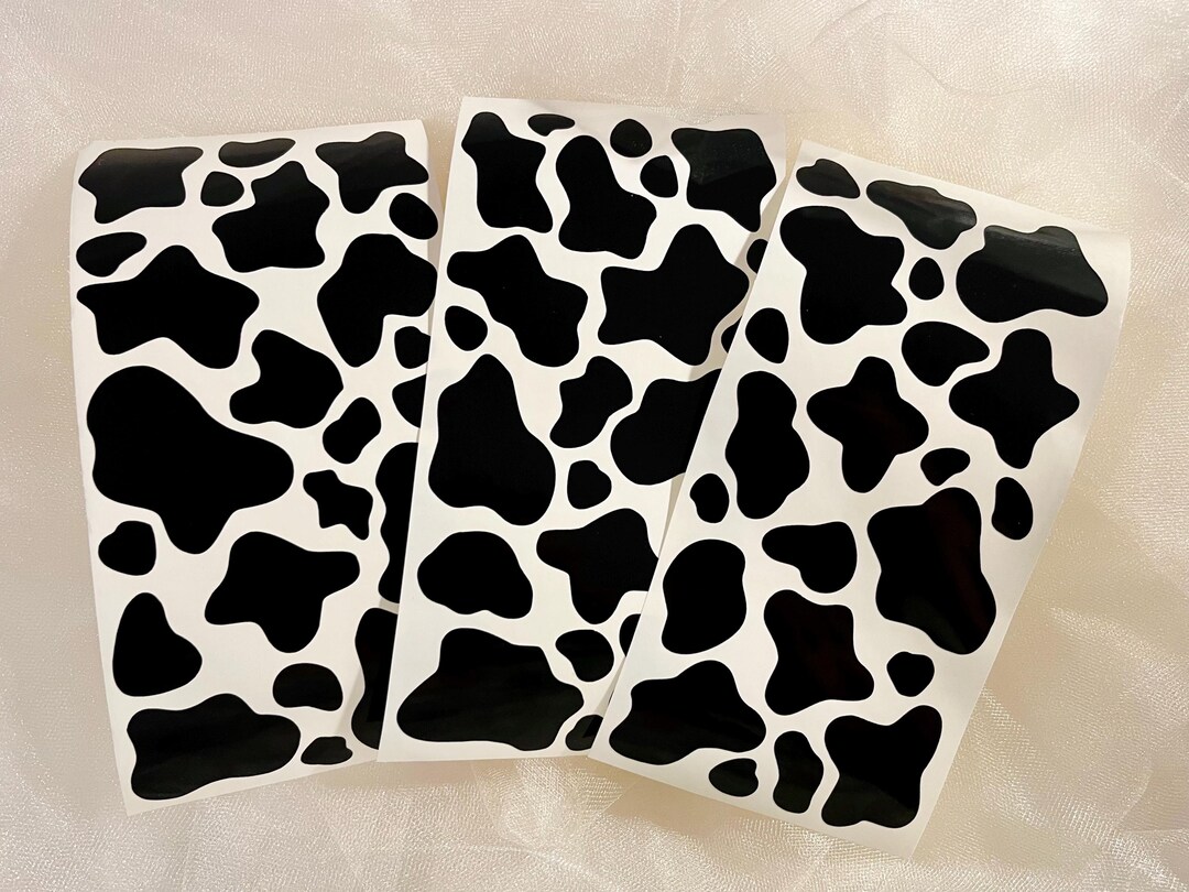 Cow Print Vinyl Decal Cow Print Sticker Moto Car Window Mirror Laptop ...