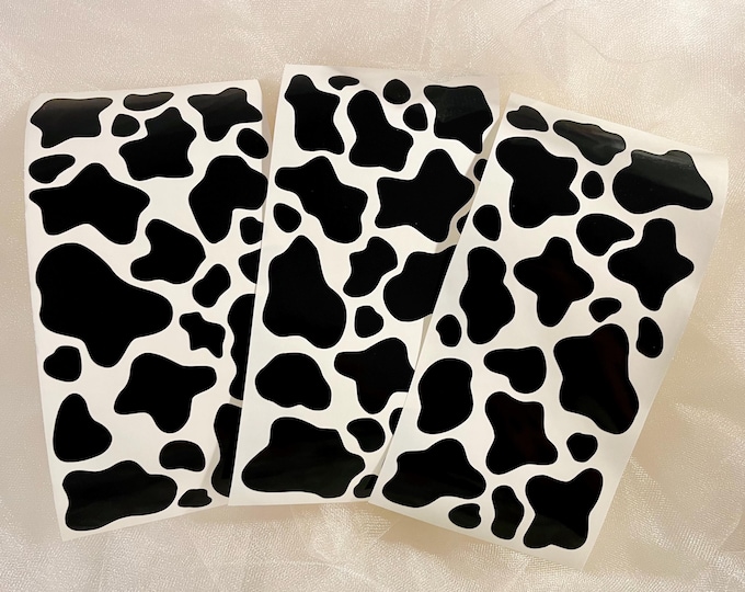 Cow Print Vinyl Decal Cow Print Sticker Moto Car Window Mirror Laptop ...