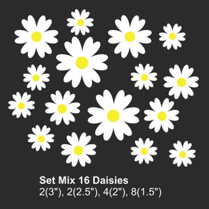 Daisy Decal, Flower Decal, for Car Windows, Mirrors, Laptops, Storage ...