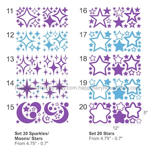 Sparkle Star Moon Vinyl Decal: Holographic Celestial Stickers - Etsy