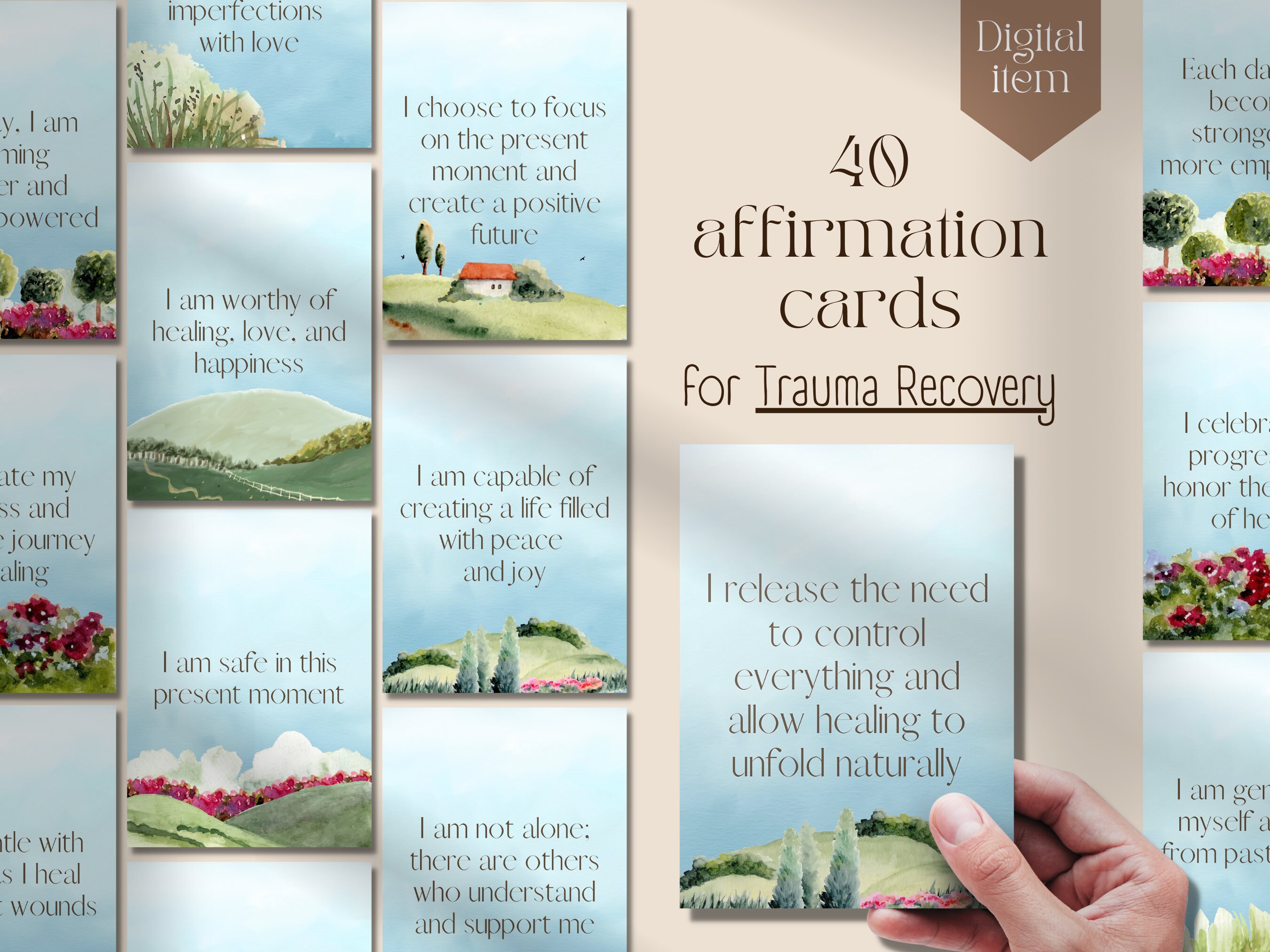 Trauma Recovery Affirmation Cards - Digital Download for Healing ...
