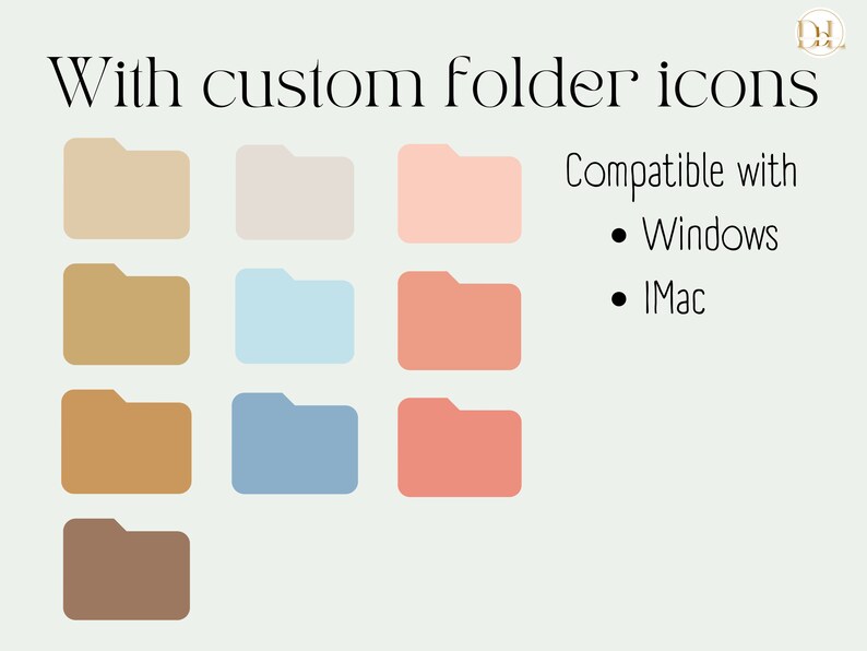 2024-2025 Desktop Boho Wallpaper With Folder Icon Set for Mac - Etsy
