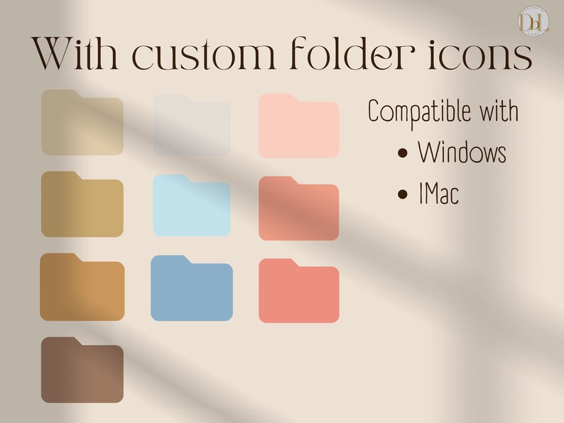 2024-2025 Desktop Boho Wallpaper With Folder Icon Set for Mac and ...