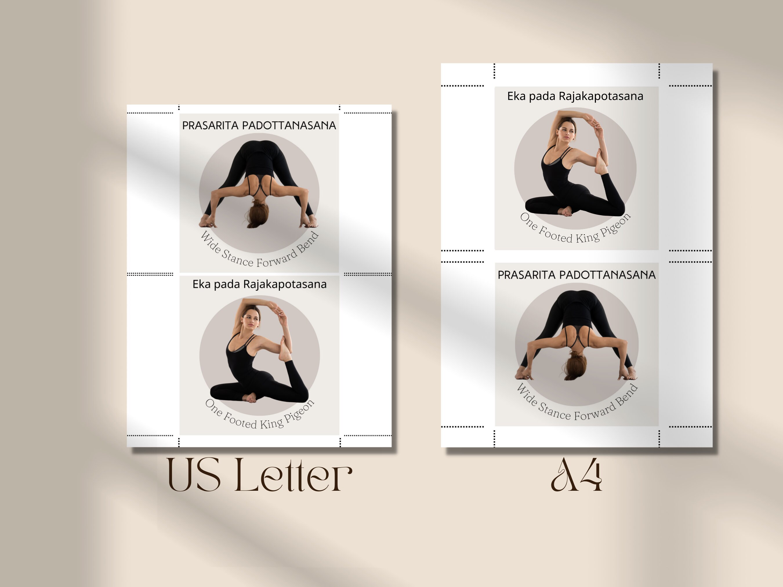 Yoga Pose Cards: 70 Cards With English and Sanskrit Names - Printable ...