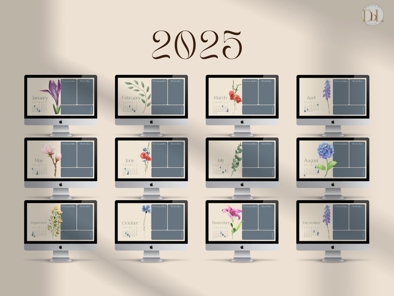 2024-2025 Desktop Boho Wallpaper With Folder Icon Set for Mac and ...