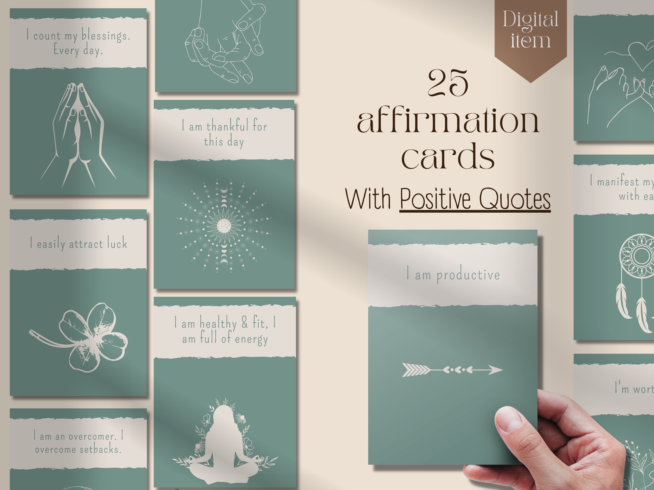 Printable Affirmation Cards Set | Positive Quotes | Mindfulness Deck ...