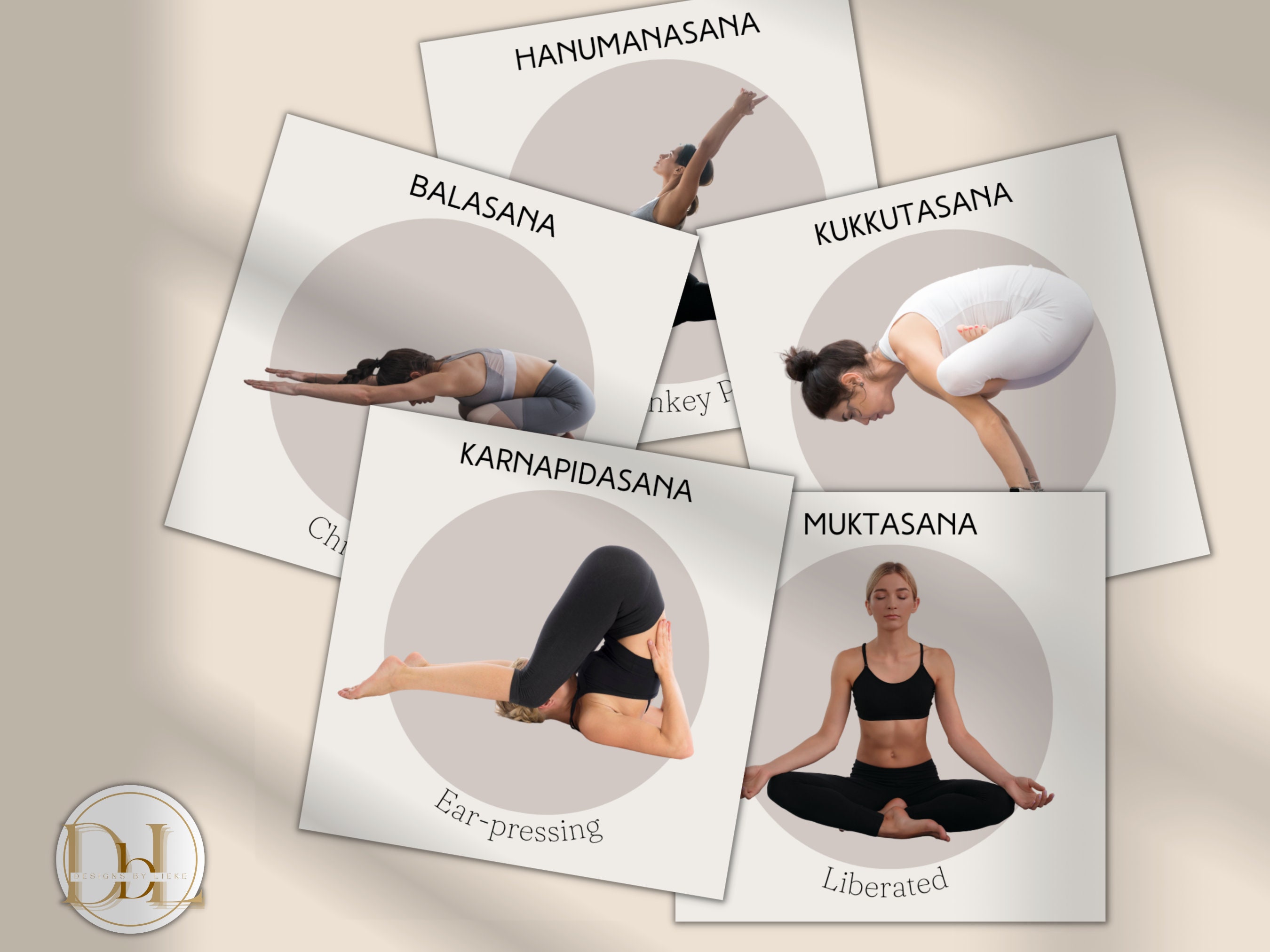 Yoga Pose Cards: 70 Cards With English and Sanskrit Names - Printable ...