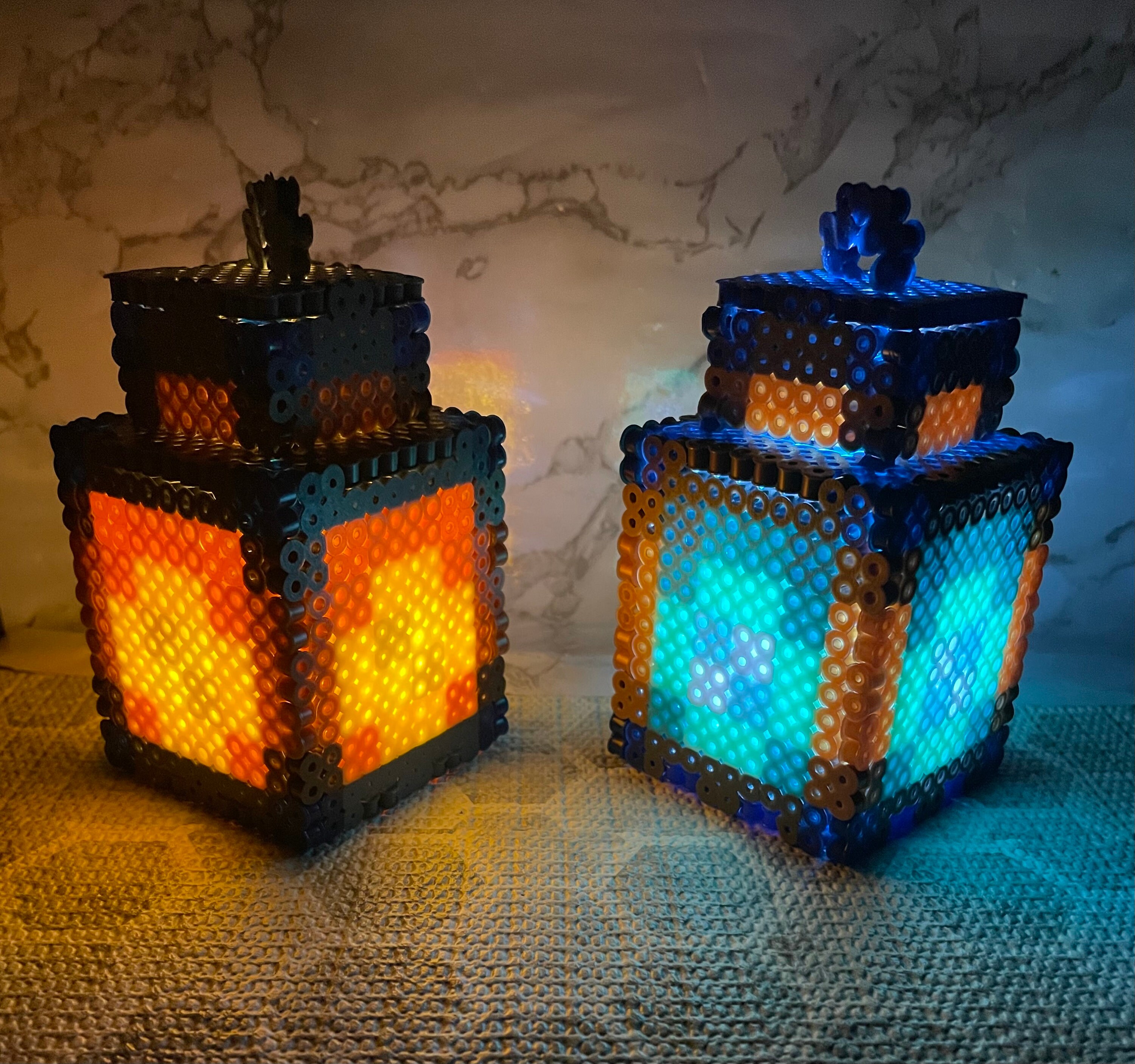 Minecraft 3D Perler Bead Lanterns - Etsy