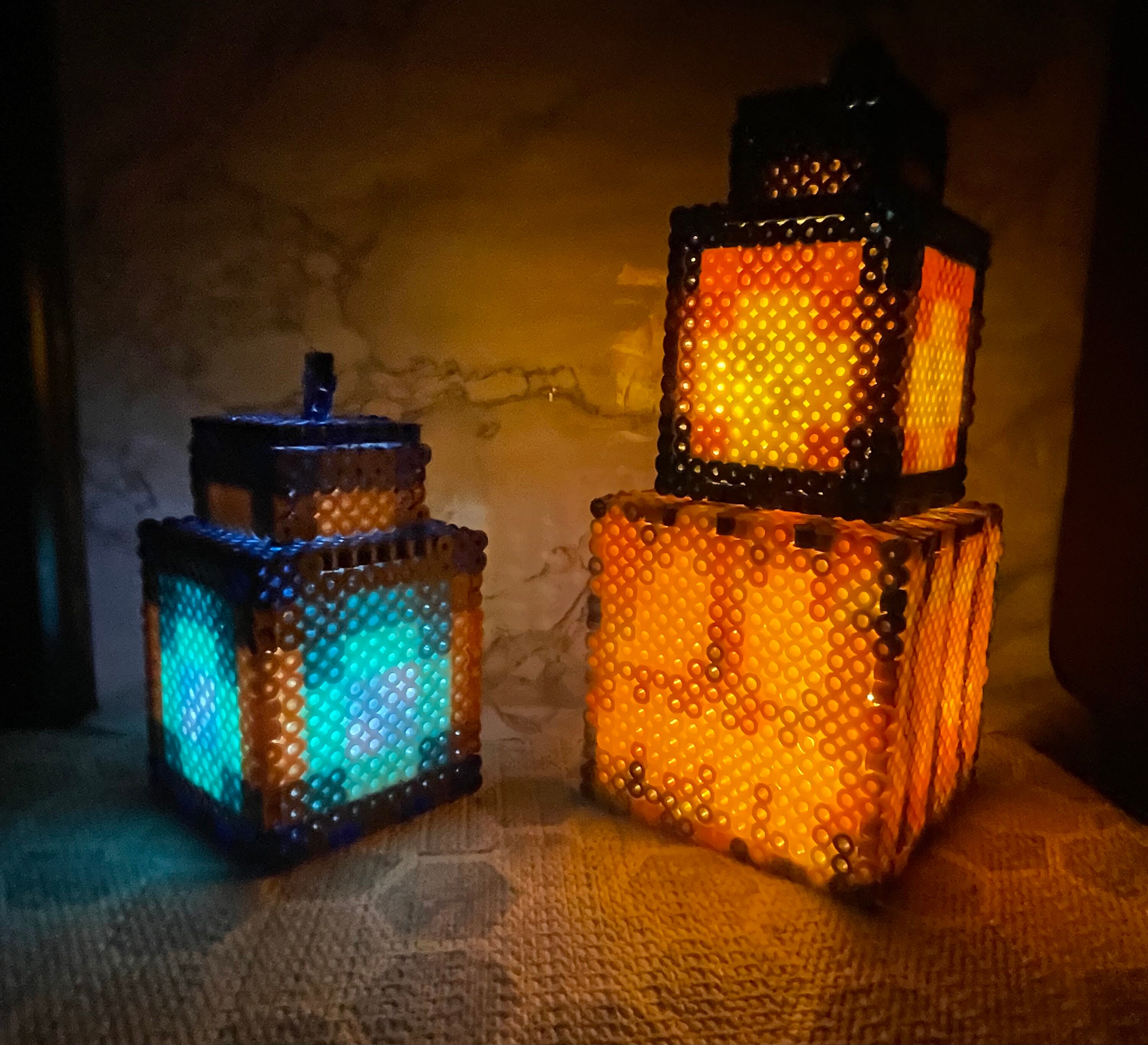 Minecraft 3D Perler Bead Lanterns - Etsy