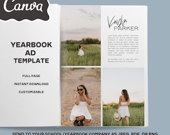 Senior Yearbook Ad Template: Photo Collage, Full Page (CANVA) - Etsy