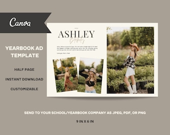 Yearbook Ad CANVA Template, Senior/high School Graduation, School ...