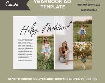 Yearbook Ad CANVA Template, Senior/high School Graduation, School ...