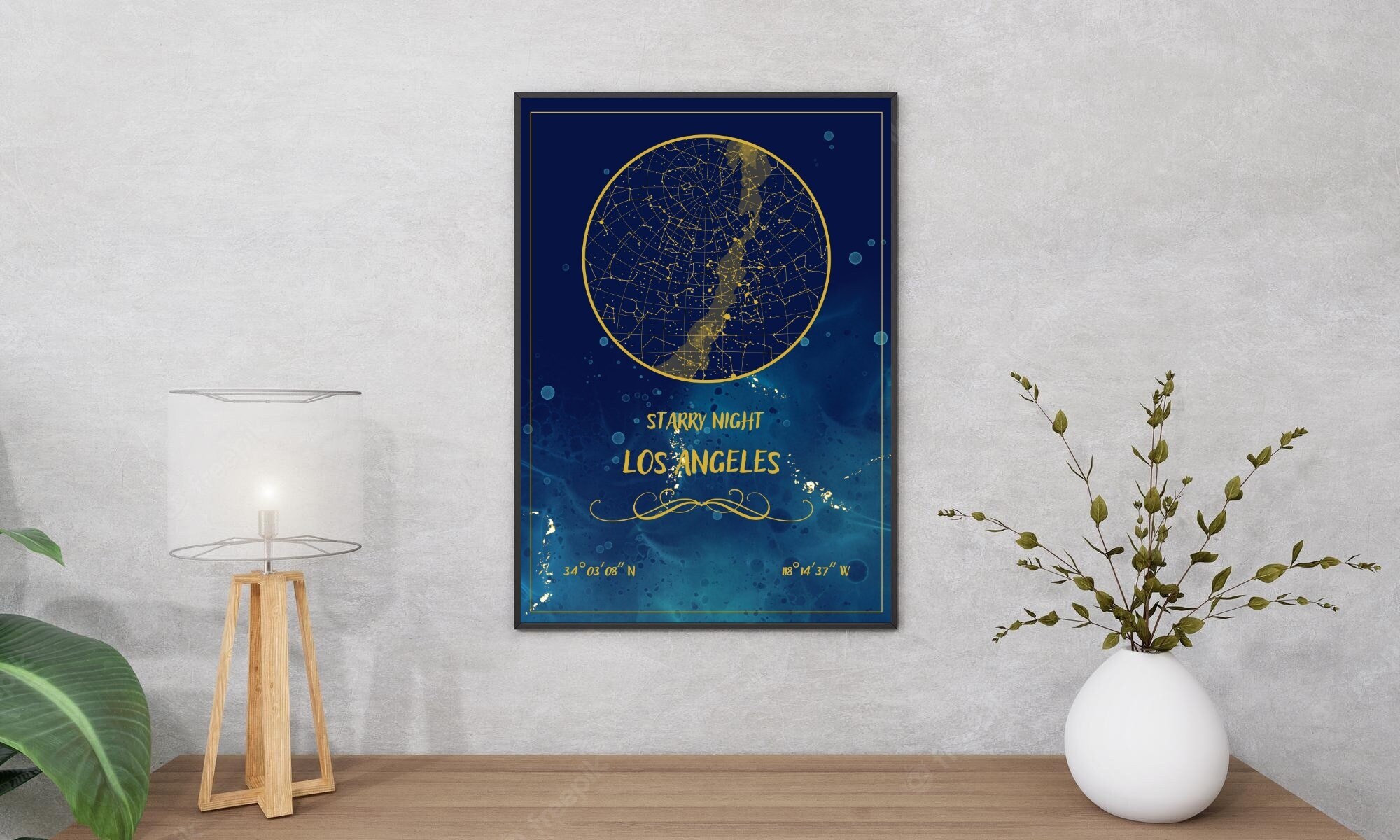 Los Angeles Star Map,star Map Printable,wall Art,digital Download ...