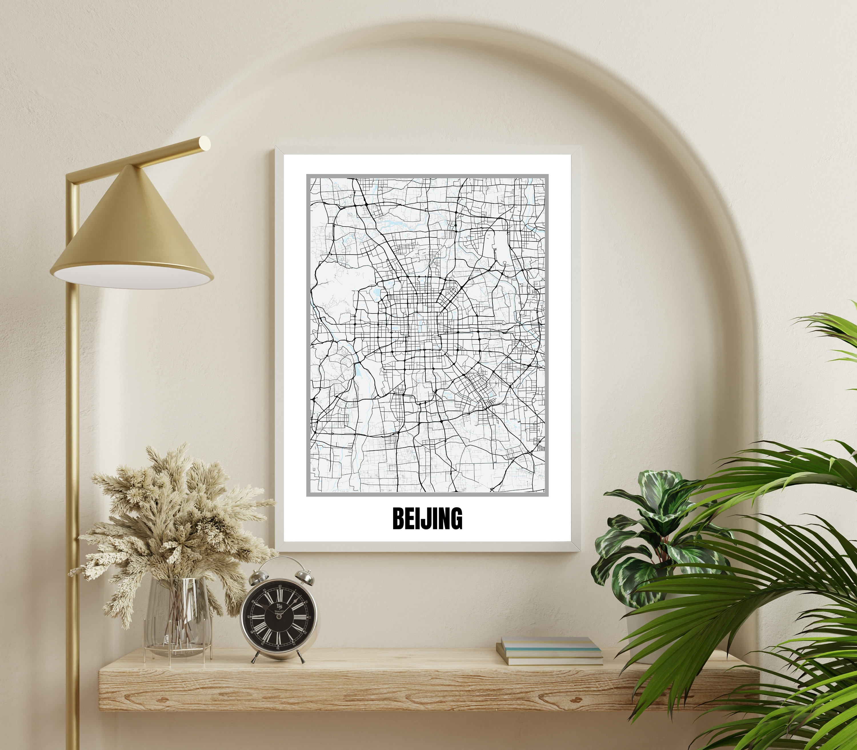 Mapa de la ciudad de Beijing mapa de la ciudad imprimible - Etsy México