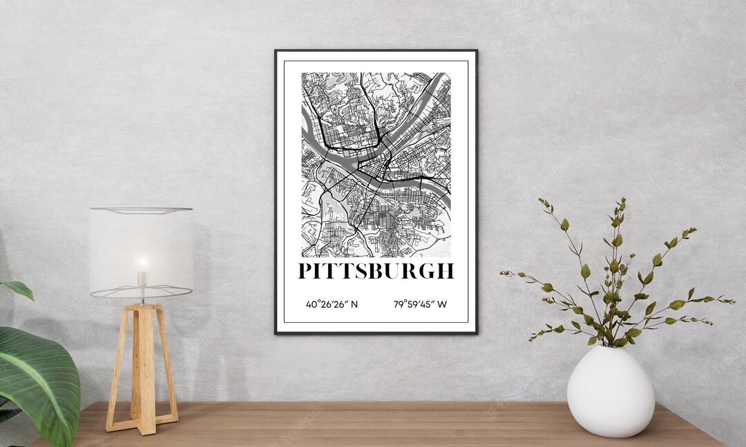 Pittsburgh City Map,city Map Printable,wall Art,digital Download,city ...
