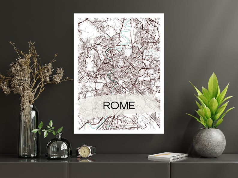 Rome City Map,city Map Printable,wall Art,digital Download,city Map ...
