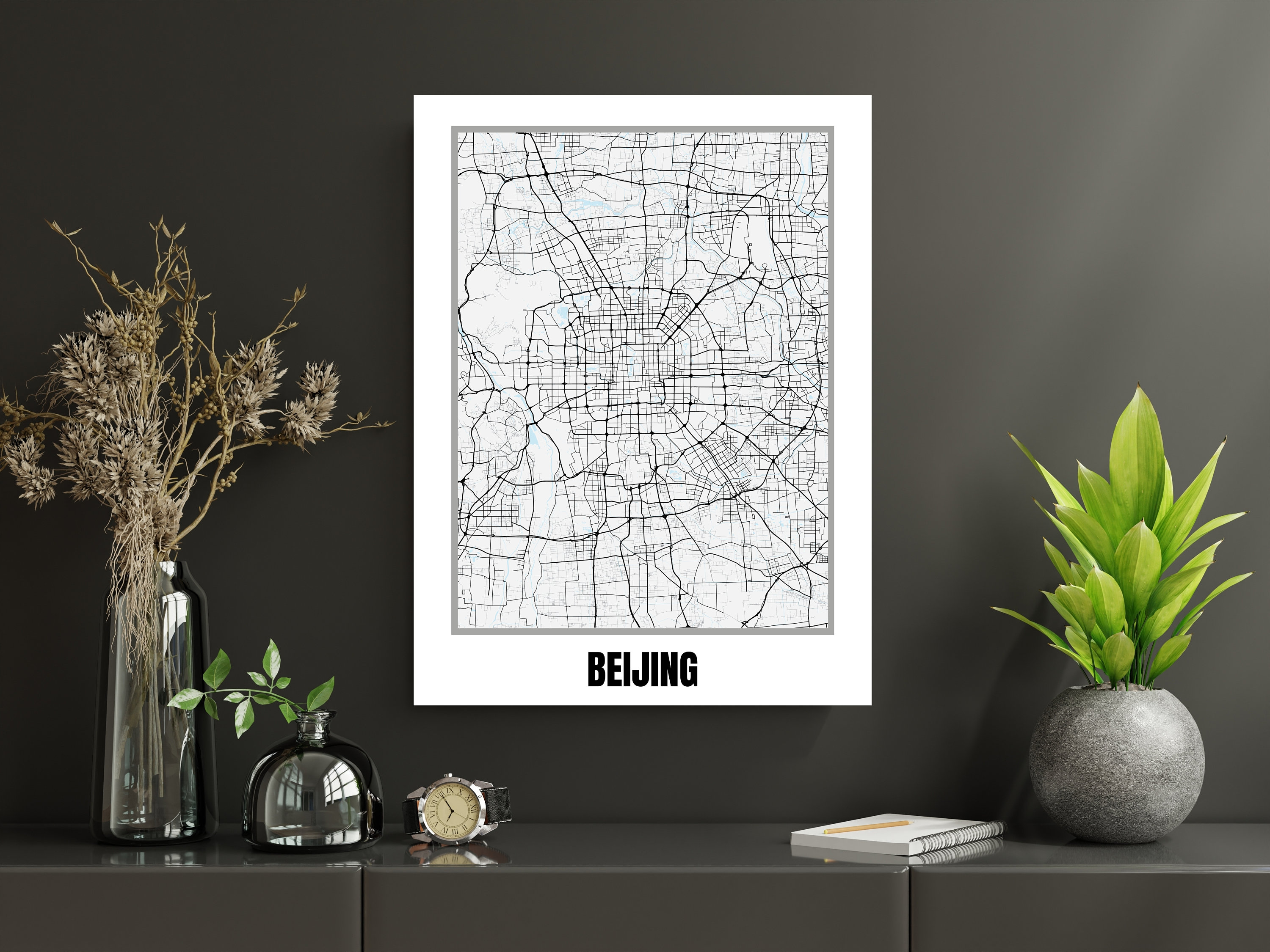 Mapa de la ciudad de Beijing mapa de la ciudad imprimible - Etsy México