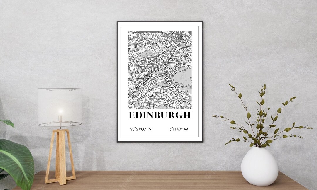 Edinburgh City Map,city Map Printable,wall Art,digital Download,city ...