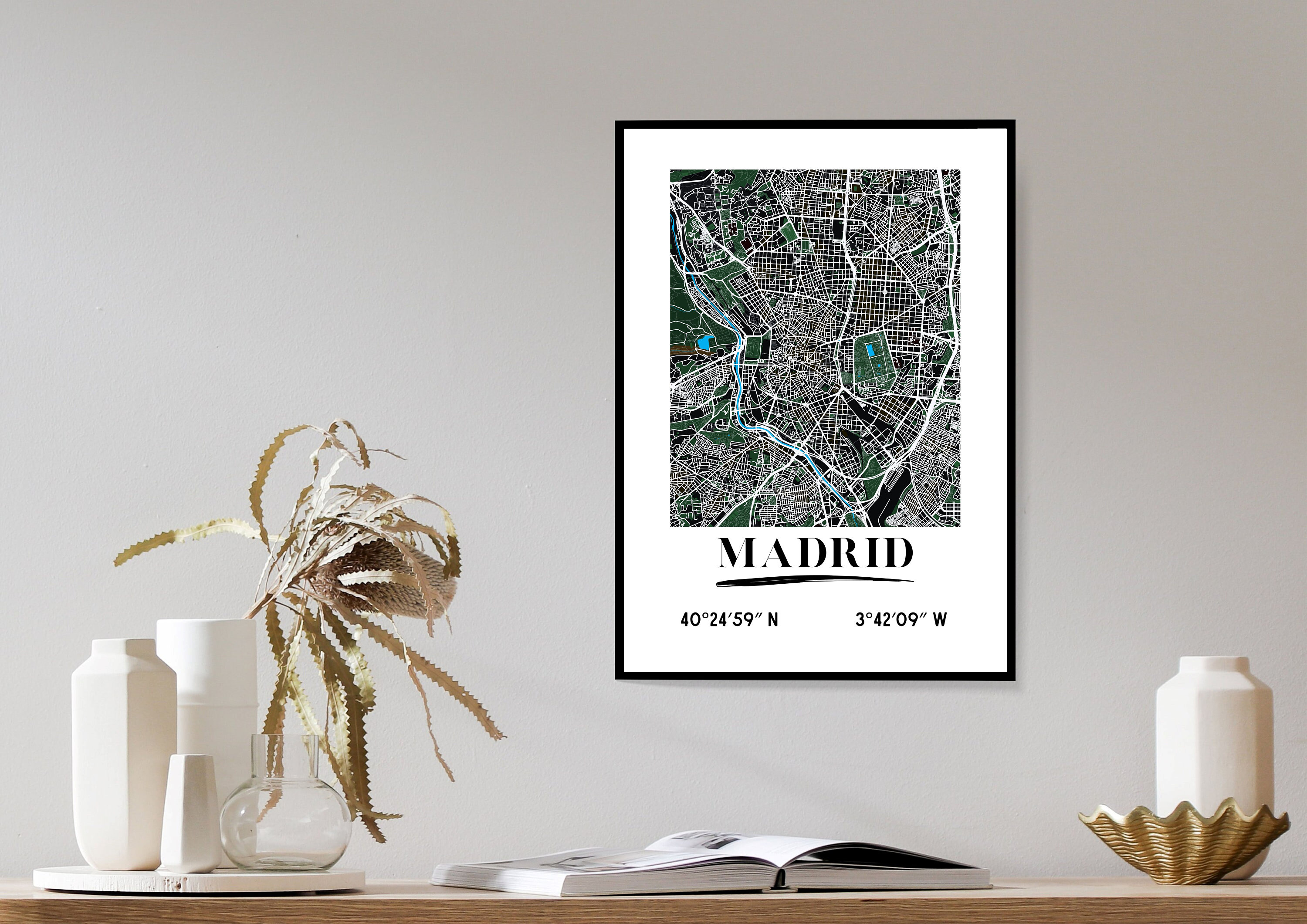 Madrid City Map,city Map Printable,wall Art,digital Download,city Map ...