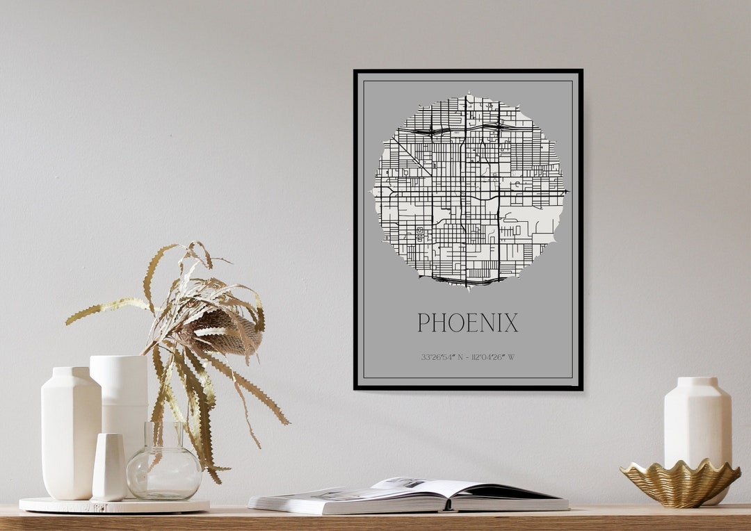 Phoenix City Map,city Map Printable,wall Art,digital Download,city Map ...