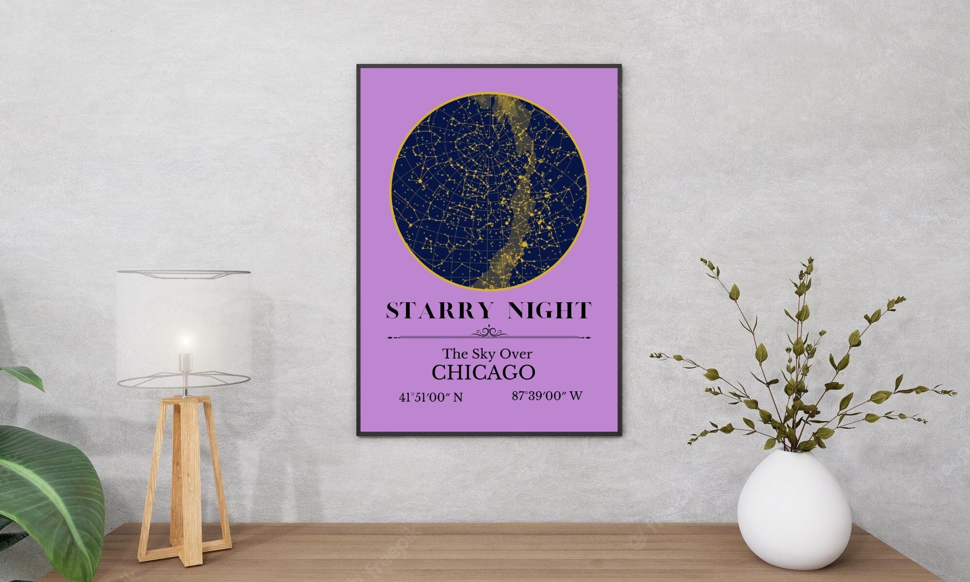 Chicago Star Map,star Map Printable,wall Art,digital Download ...