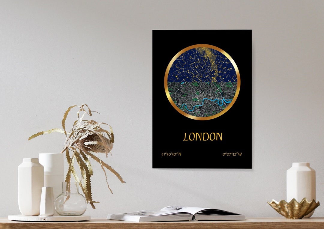London Star Map,star Map Printable,wall Art,digital Download ...