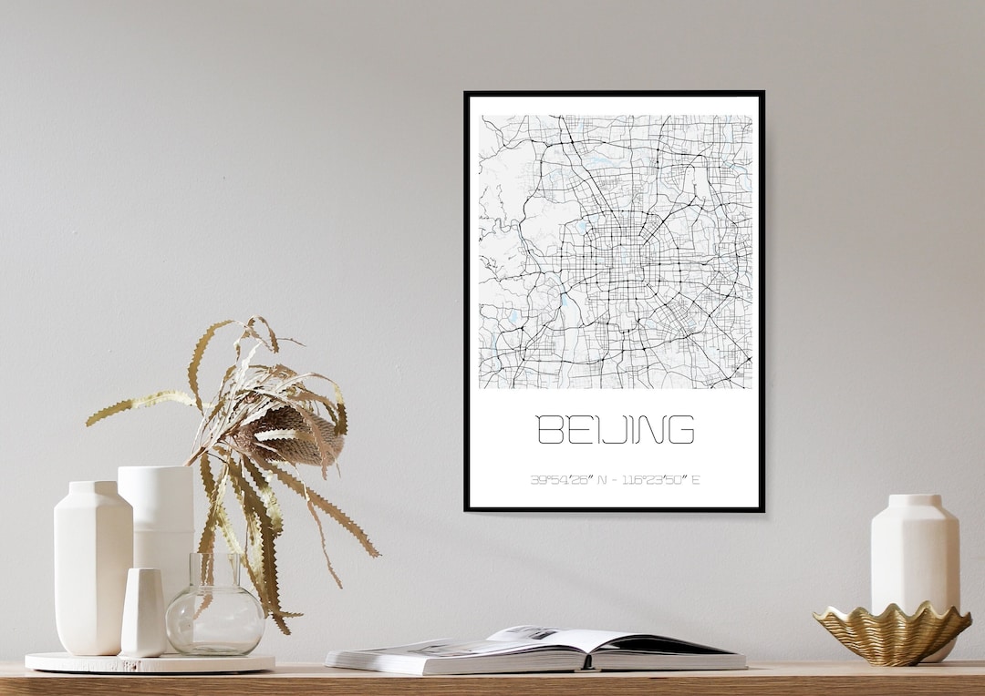 Mapa de la ciudad de Beijing mapa de la ciudad imprimible - Etsy México