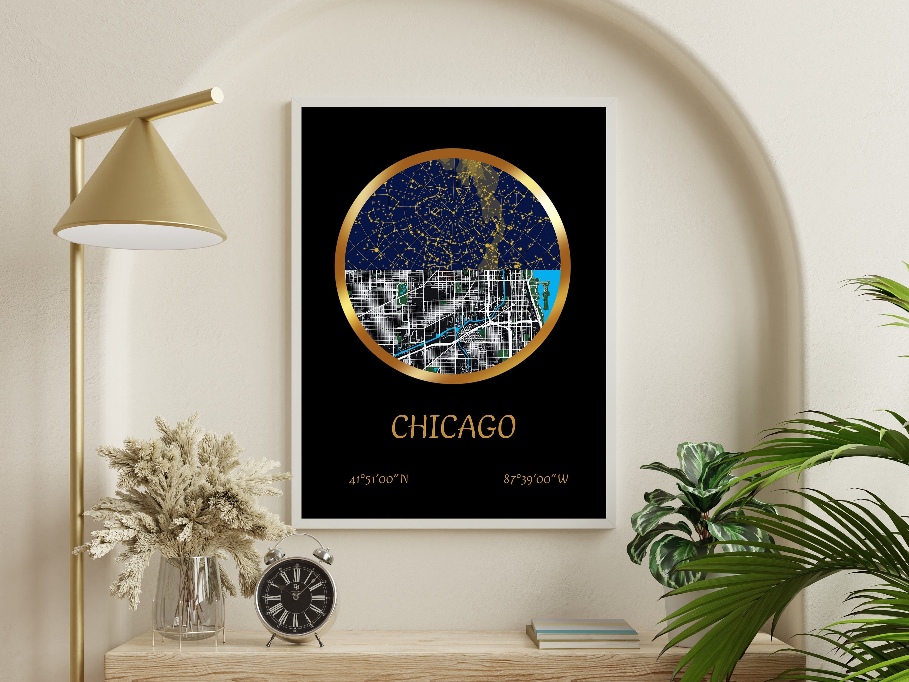 Chicago Star Map,star Map Printable,wall Art,digital Download ...