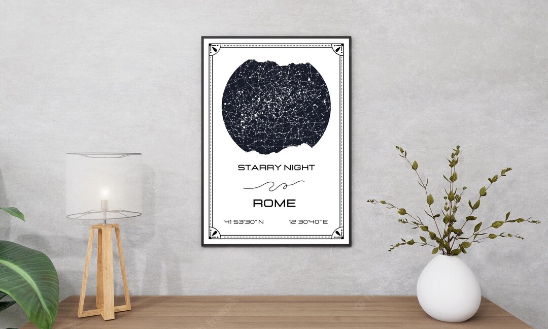 Rome Star Map,star Map Printable,wall Art,digital Download ...