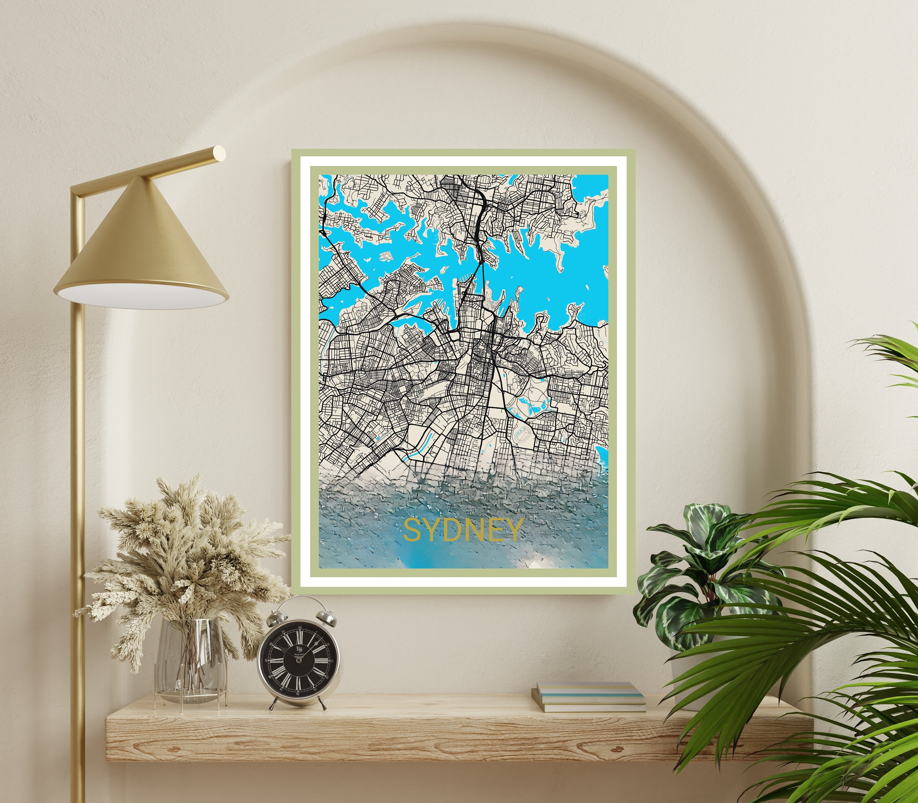 Mapa de la ciudad de Sydney, mapa de la ciudad imprimible, arte de la ...