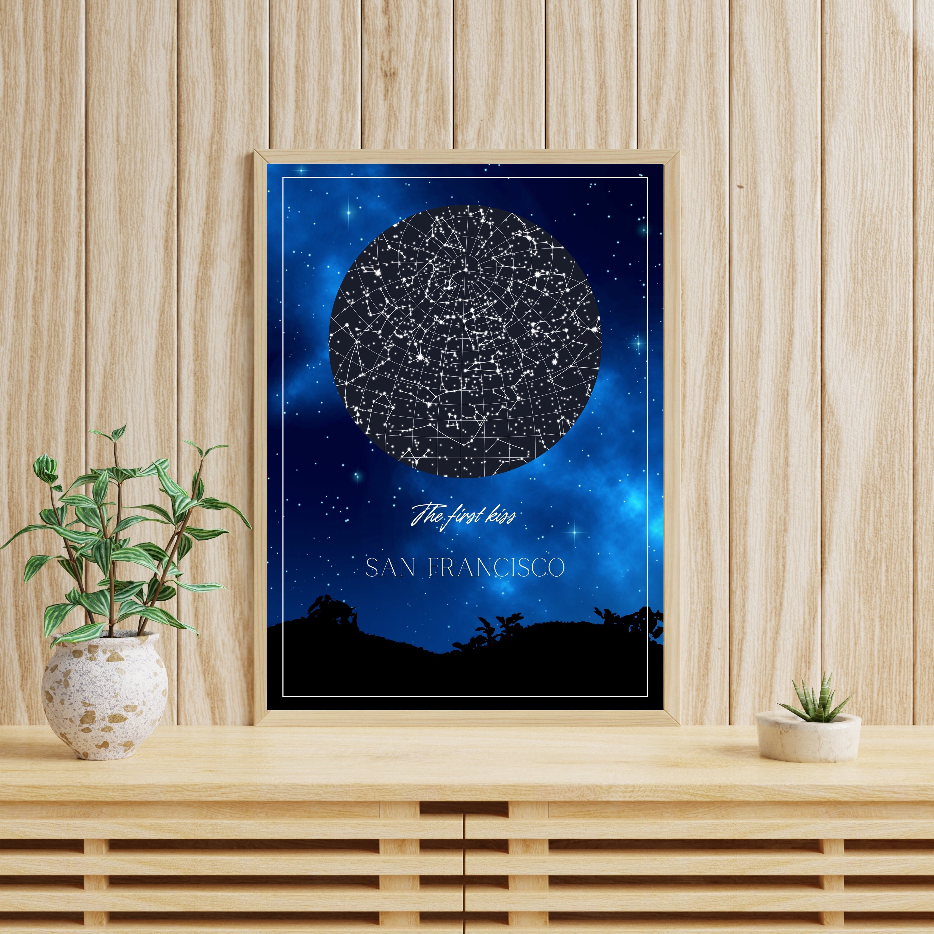 San Francisco Star Mapstar Map Printablewall Artdigital - Etsy