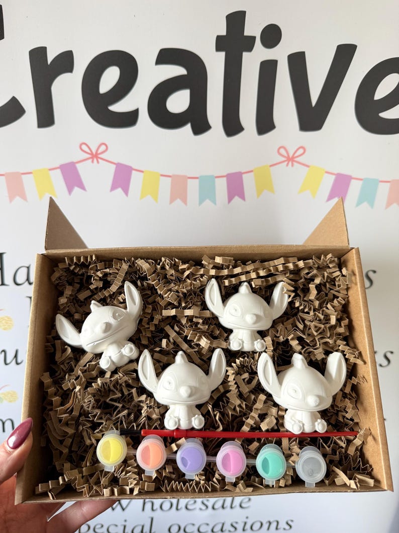 Paint Your Own Stitch Inspired Figures Craft Kit for Kids | Letterbox ...