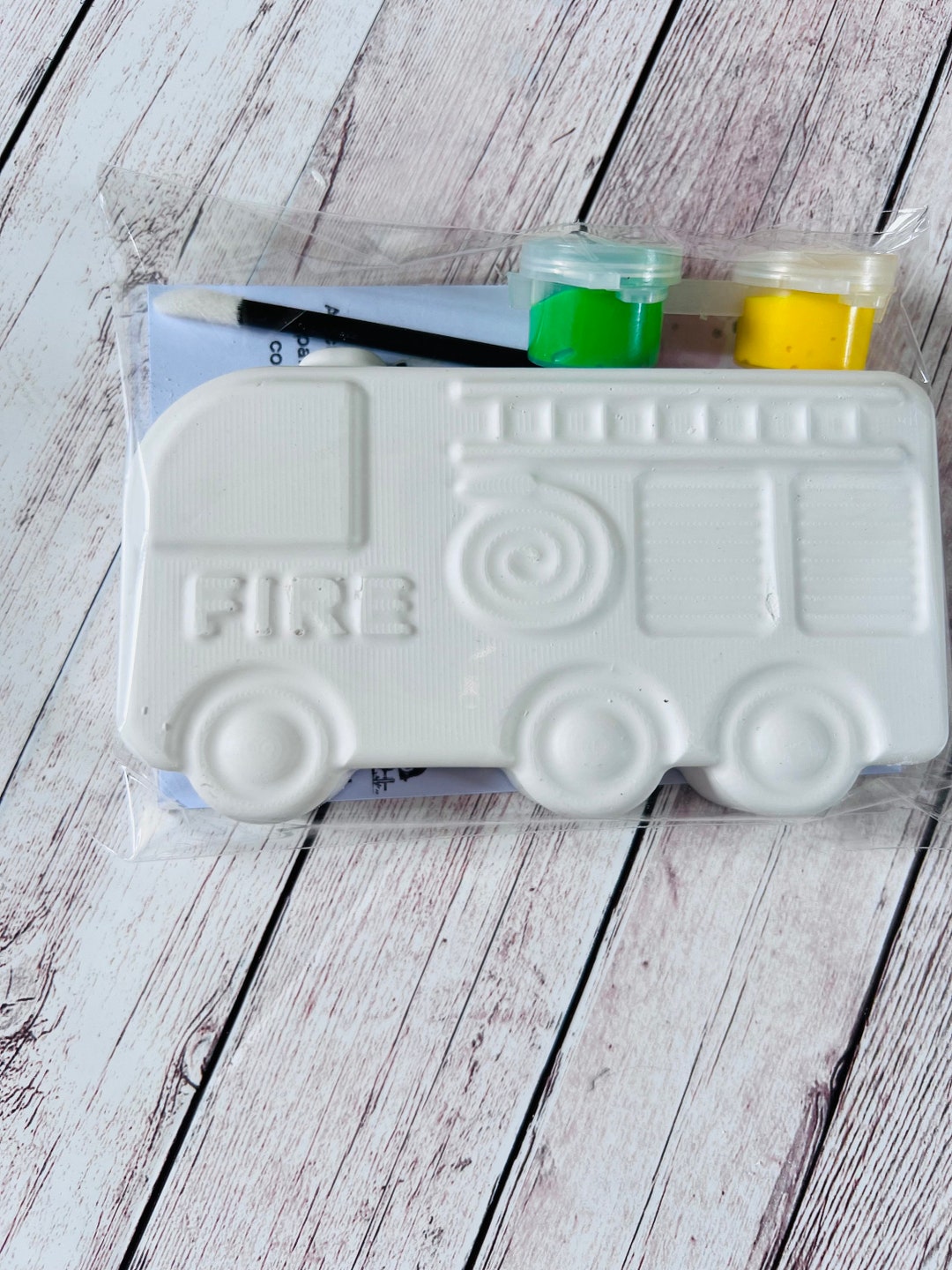 Paint Your Own Plaster of Paris Fire Engine Inspired - Activity Set ...