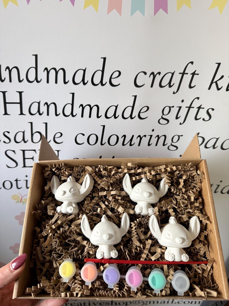Paint Your Own Stitch Inspired Figures Craft Kit for Kids | Letterbox ...