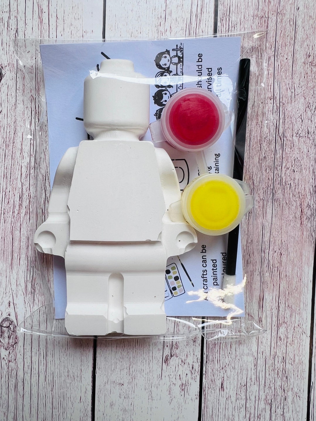 Paint Your Own Plaster of Paris Large Lego Man Inspired - Activity Set ...